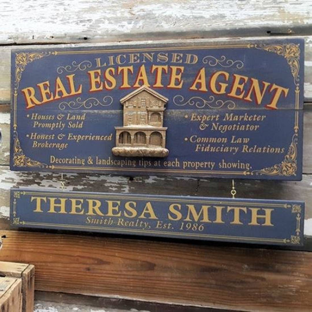 Real Estate Agent Wood Sign With Optional Personalization >>> Order by ...