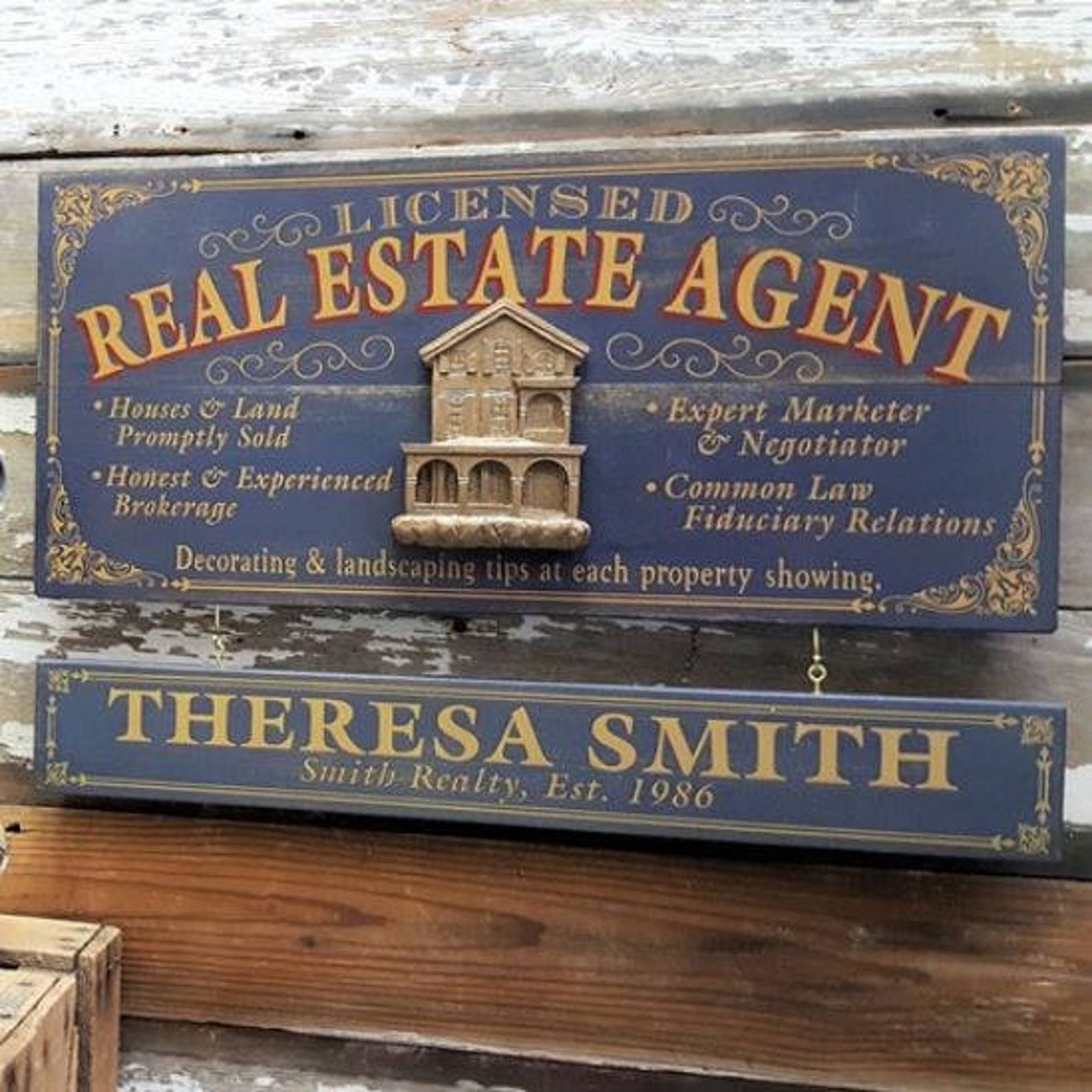 Real Estate Agent Wood Sign With Optional Personalization >>> Order by ...