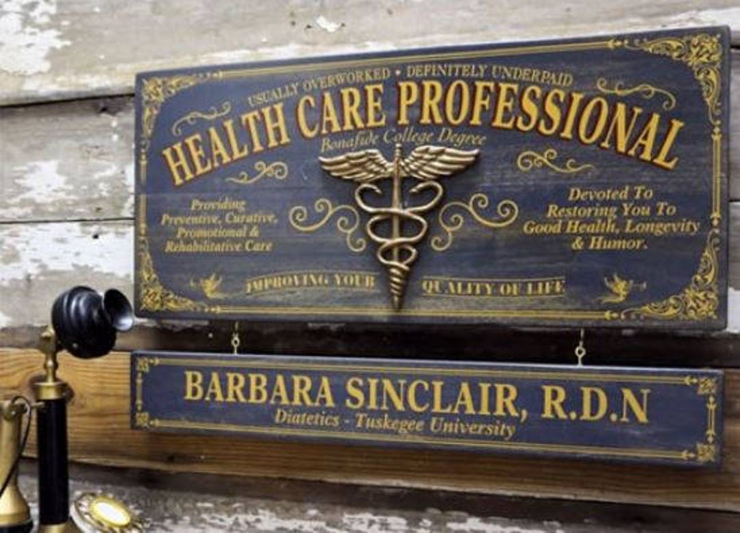 Health Care Professional Wood Sign With Optional Personalization - Etsy