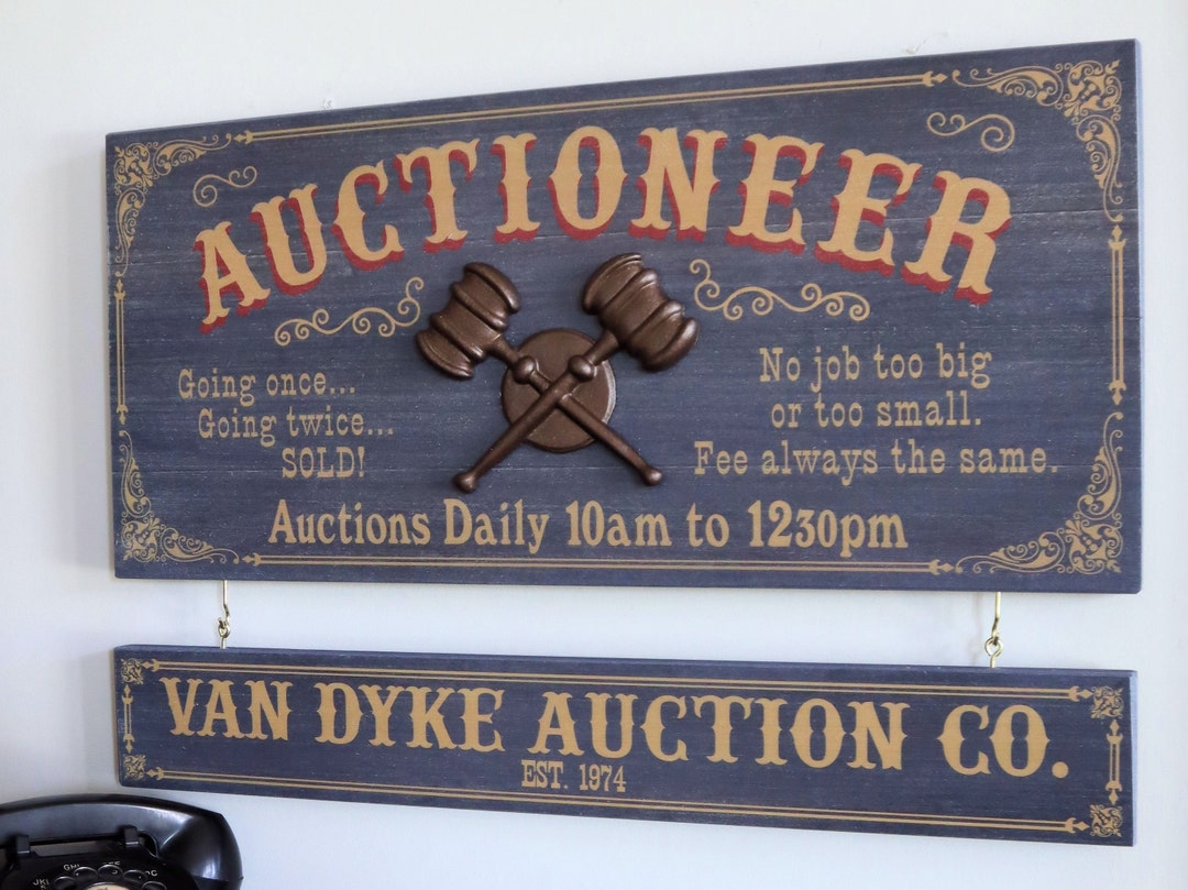 Auctioneer Wood Sign With Optional Personalization >>> Order by 12/14 ...