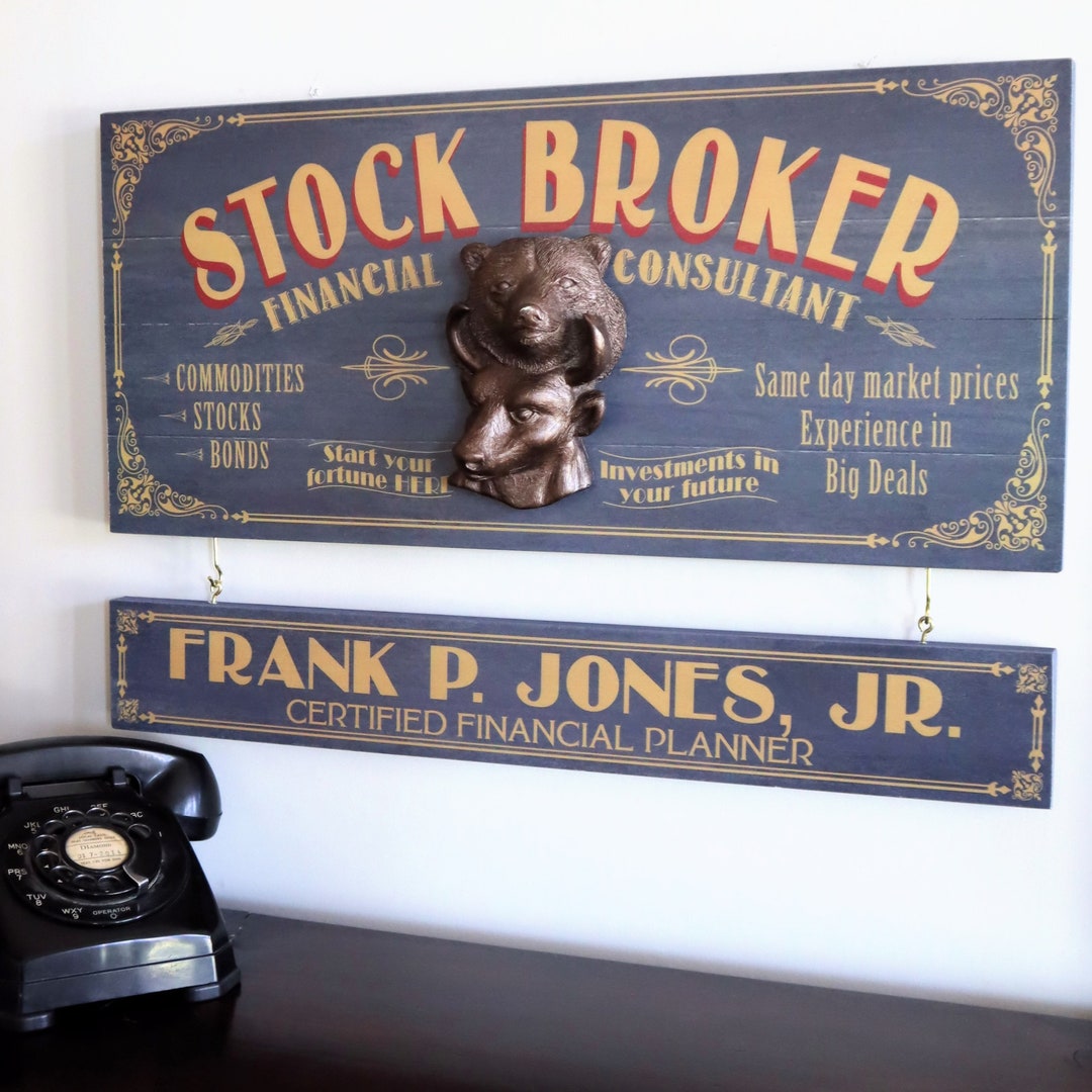 Stockbroker Wood Sign With Optional Personalization - Etsy