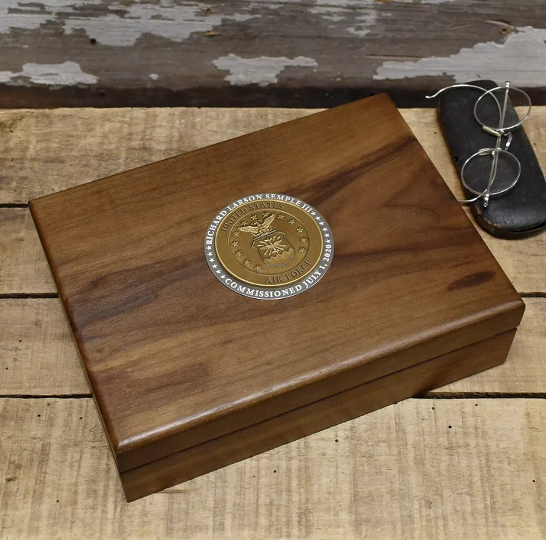 Personalized Brass U.S. Air Force Walnut Keepsake Box - Etsy