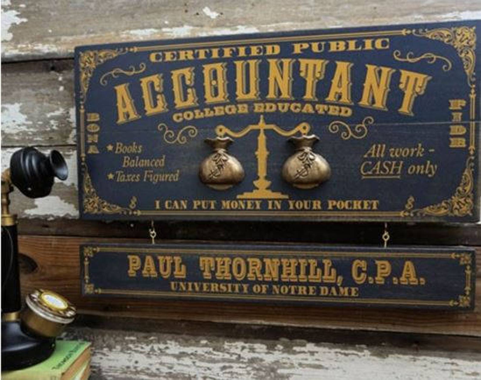 Accountant Wood Sign With Optional Personalization - Etsy