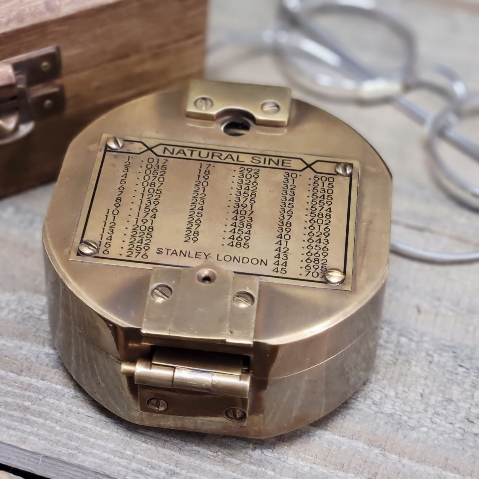 Antiqued Brass Military Compass With Engraved Box - Etsy