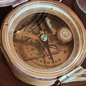 Antiqued Brass Military Compass With Engraved Box - Etsy