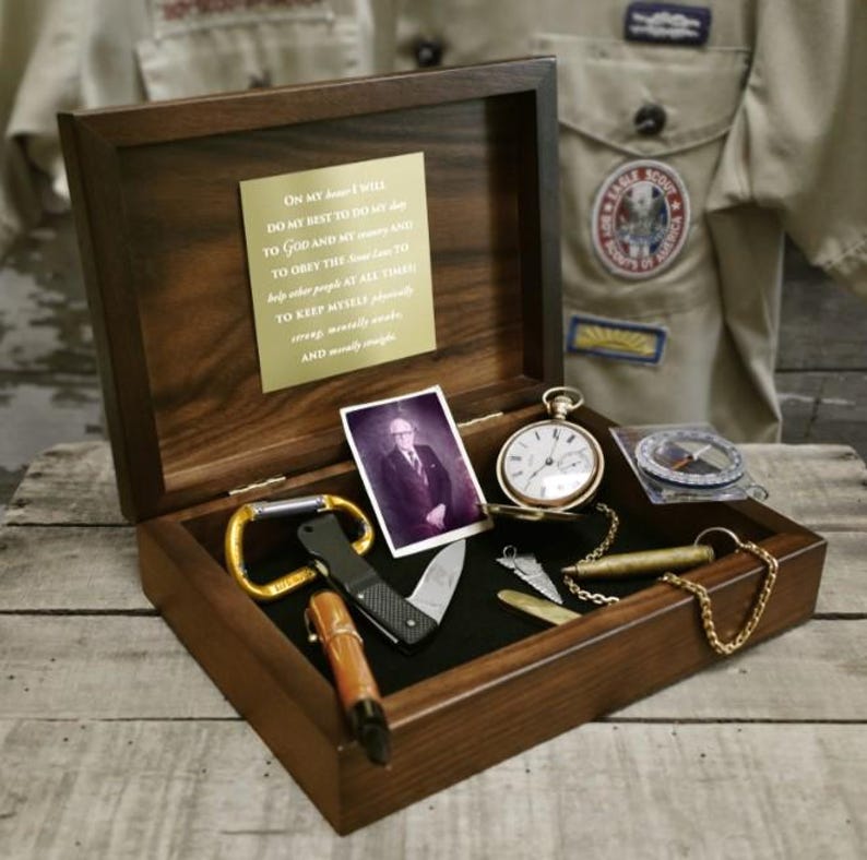 Eagle Scout Keepsake Box With Personalized Colored Medallion - Etsy
