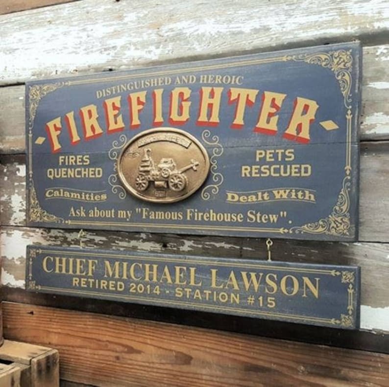 Firefighter Wood Sign With Optional Personalization - Etsy