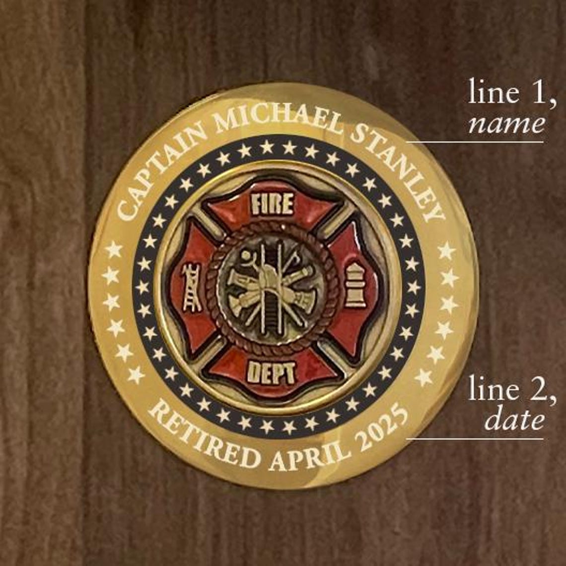 Personalized Firefighter Helmet on Plaque With Brass Maltese Medallion ...