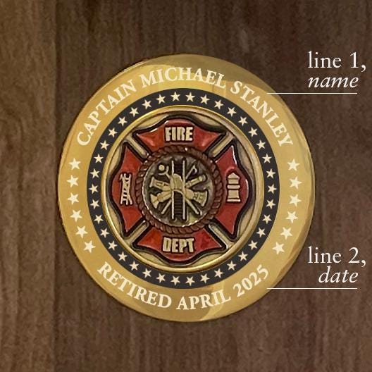 Personalized Firefighter Helmet on Plaque With Brass Maltese Medallion ...