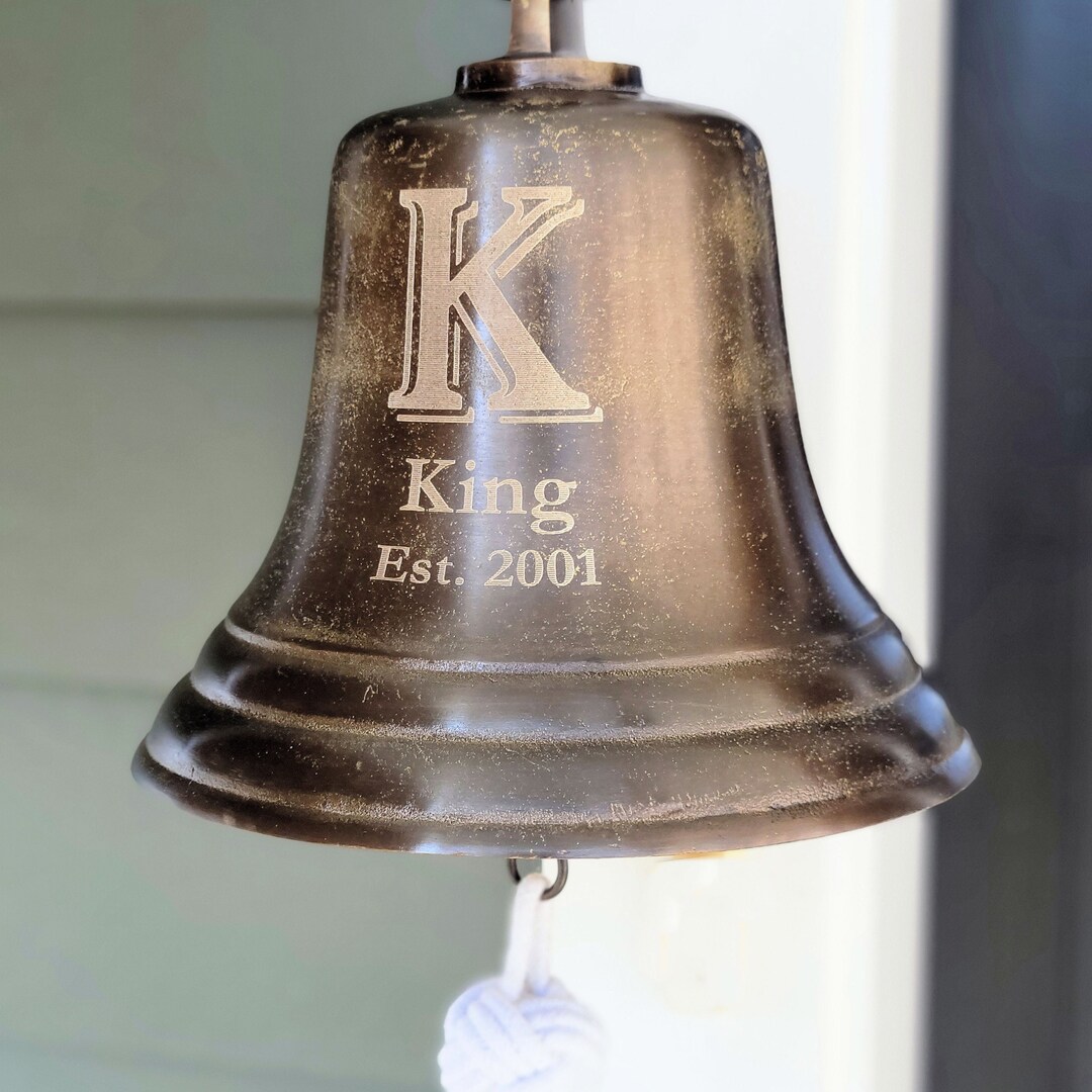 Family Initial Wall Bell - 8 Inch Distressed - Etsy