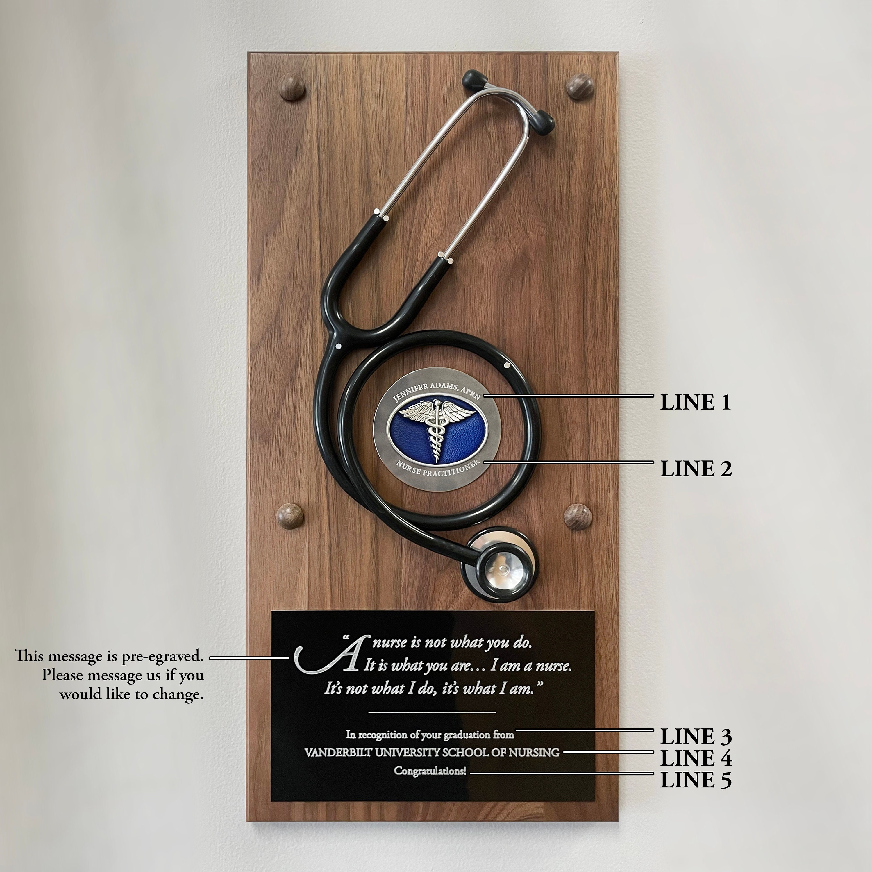 Personalized Nurse Stethoscope Recognition Plaque - Etsy