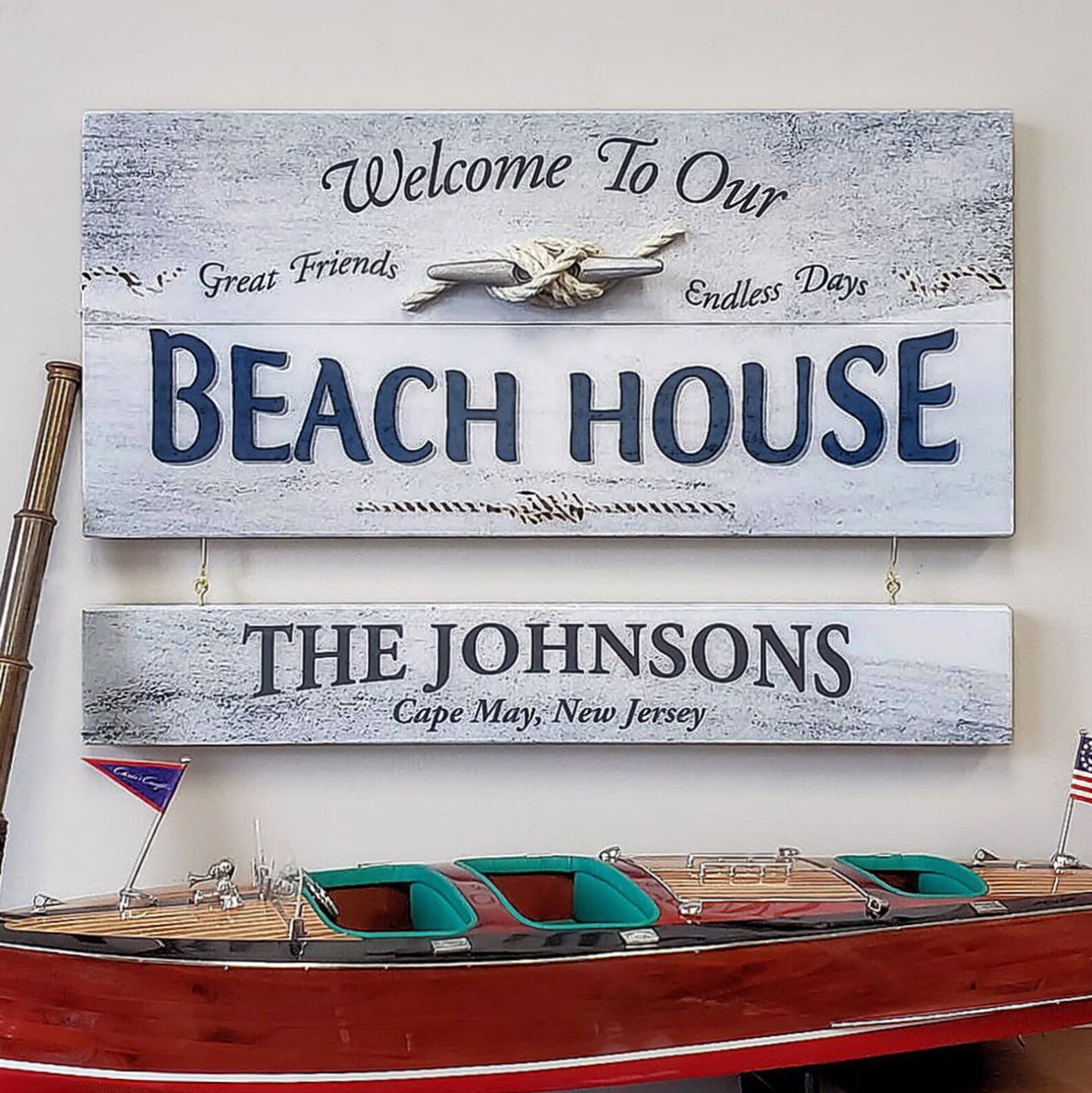Personalized Beach House Wood Sign - Etsy