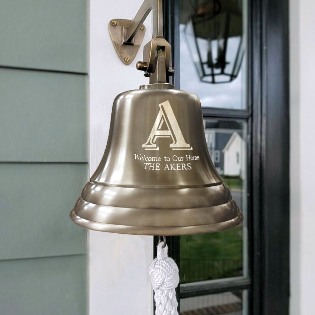 Family Name Initial Wall Bell - 8 Inch - Etsy