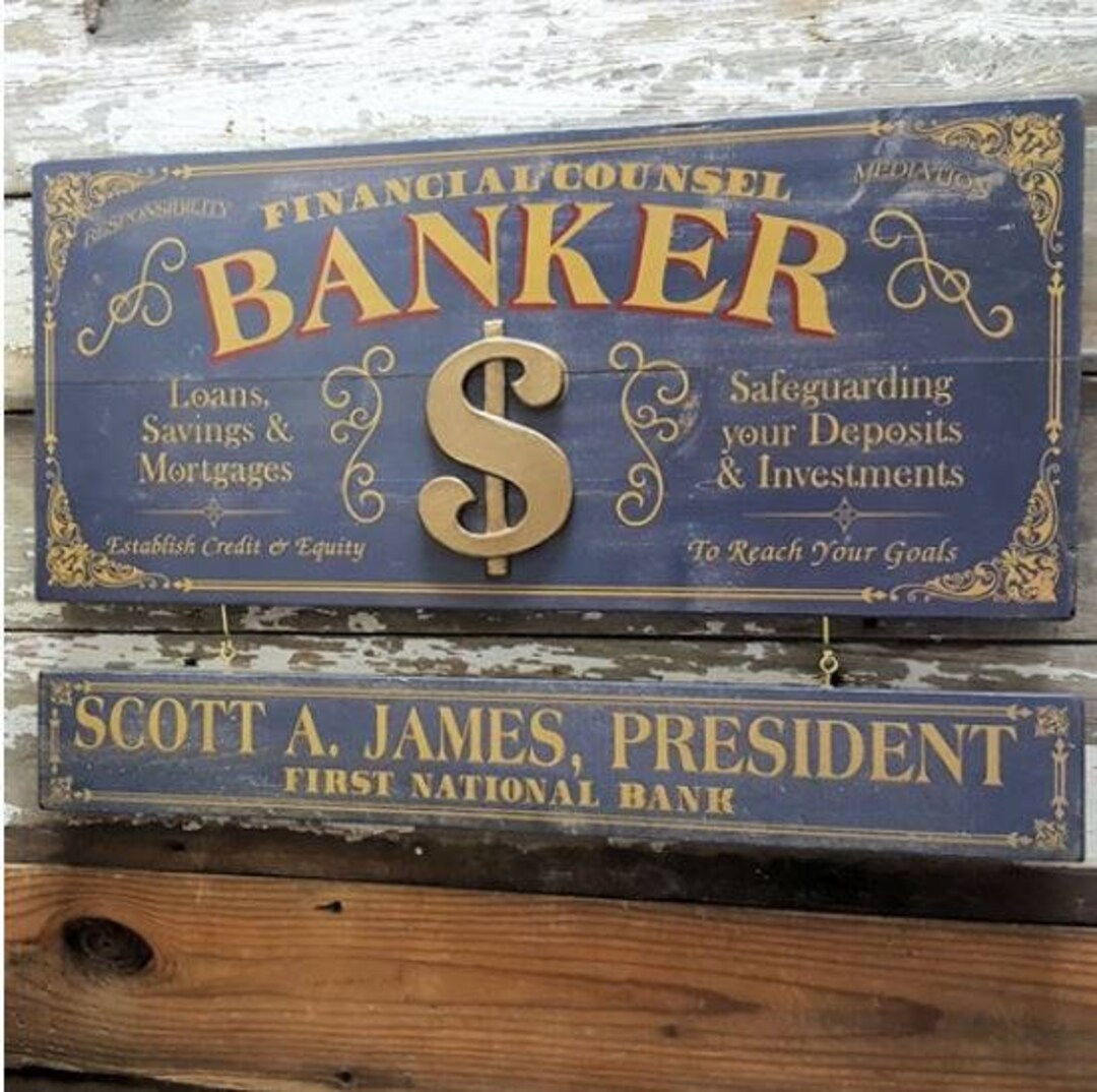 Banker Wood Sign With Optional Personalization - Etsy