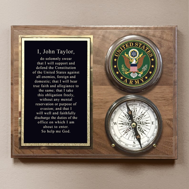 Personalized U.S. Army Colored Compass on Plaque - Etsy