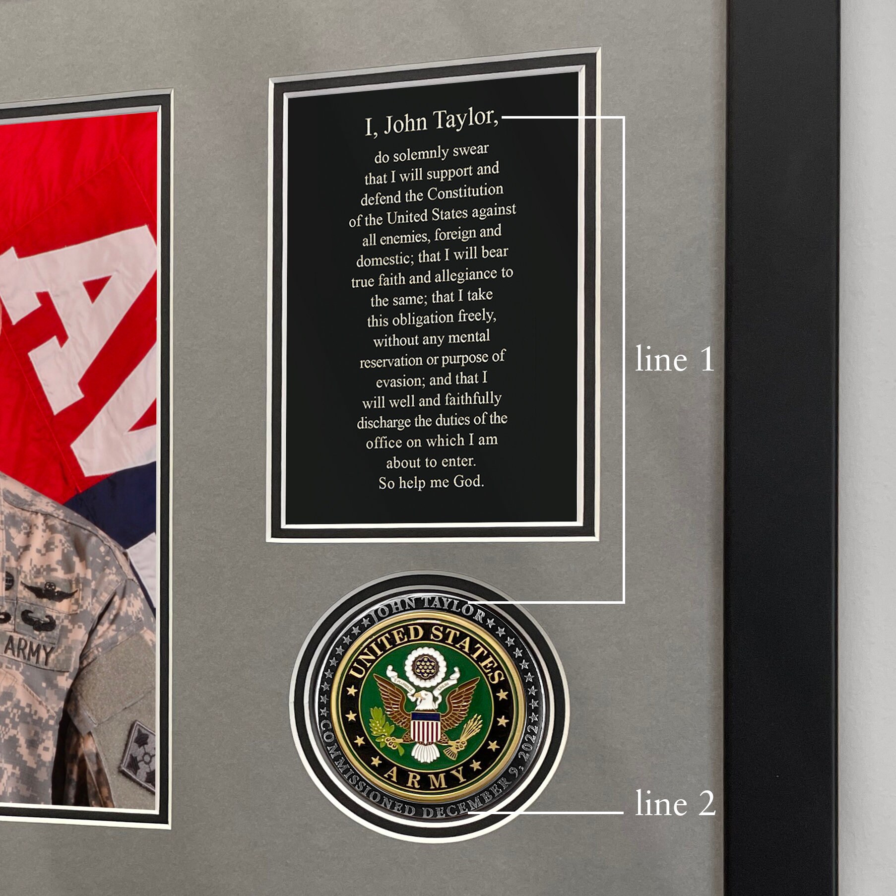 Framed Marines Portrait With Personalized Plaque and Raised Medallion ...