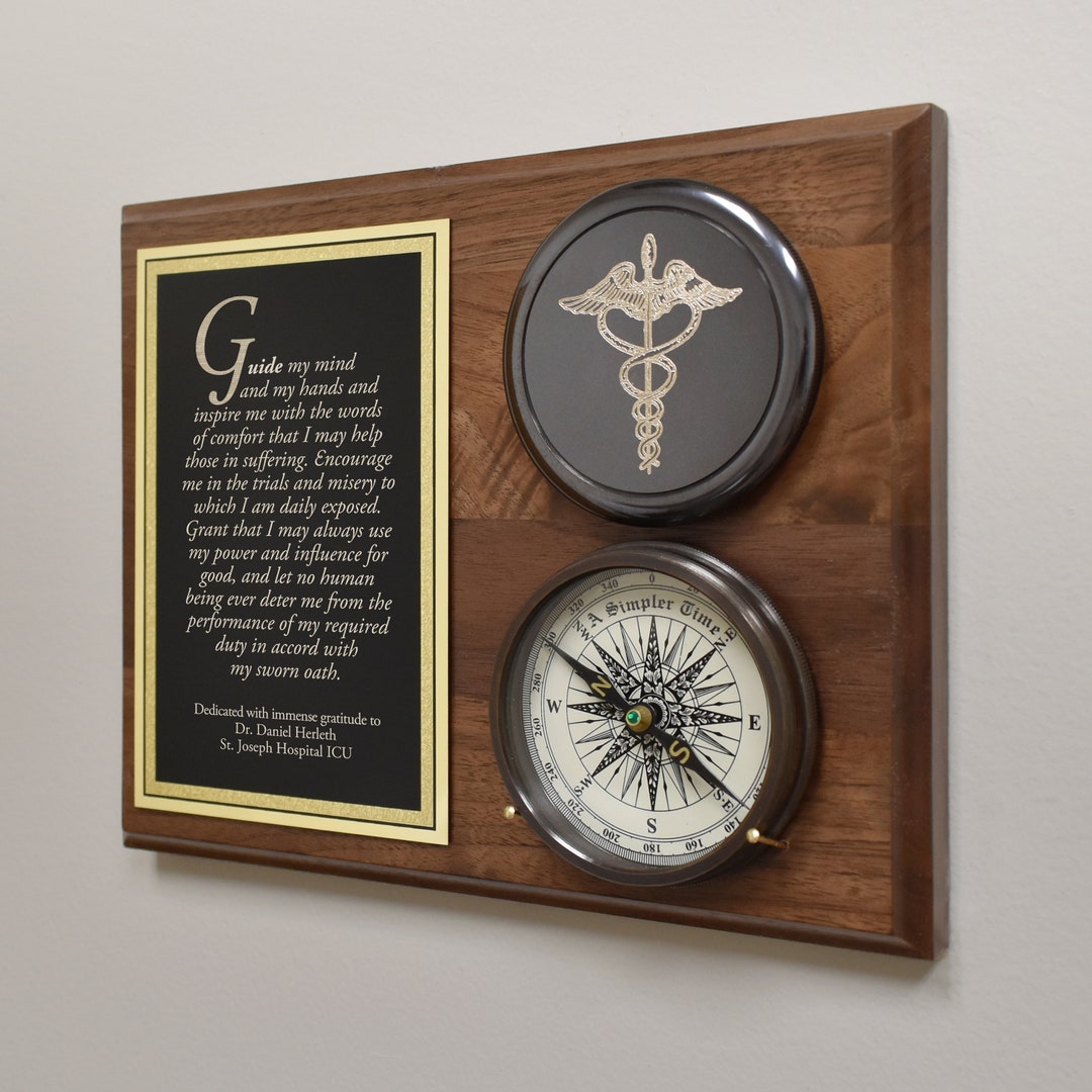 Healthcare Compass on Personalized Wood Plaque - Etsy