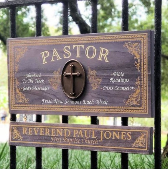 Pastor Wood Sign With Optional Personalization - Etsy