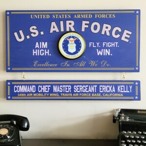 U.S. Air Force Wood Sign With Personalized Nameboard - Etsy