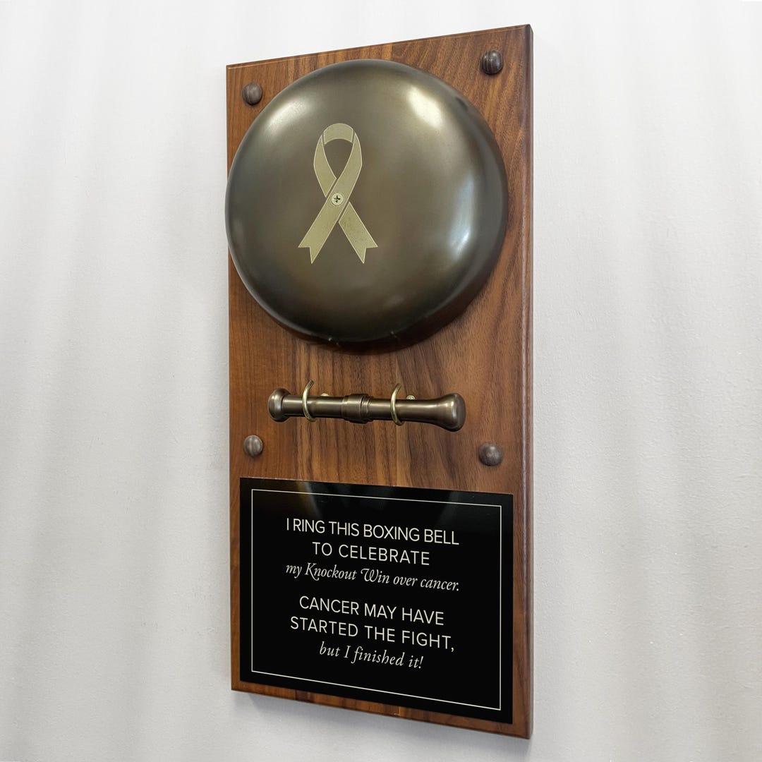 Cancer Ribbon Engraved Boxing Bell on Plaque - Etsy
