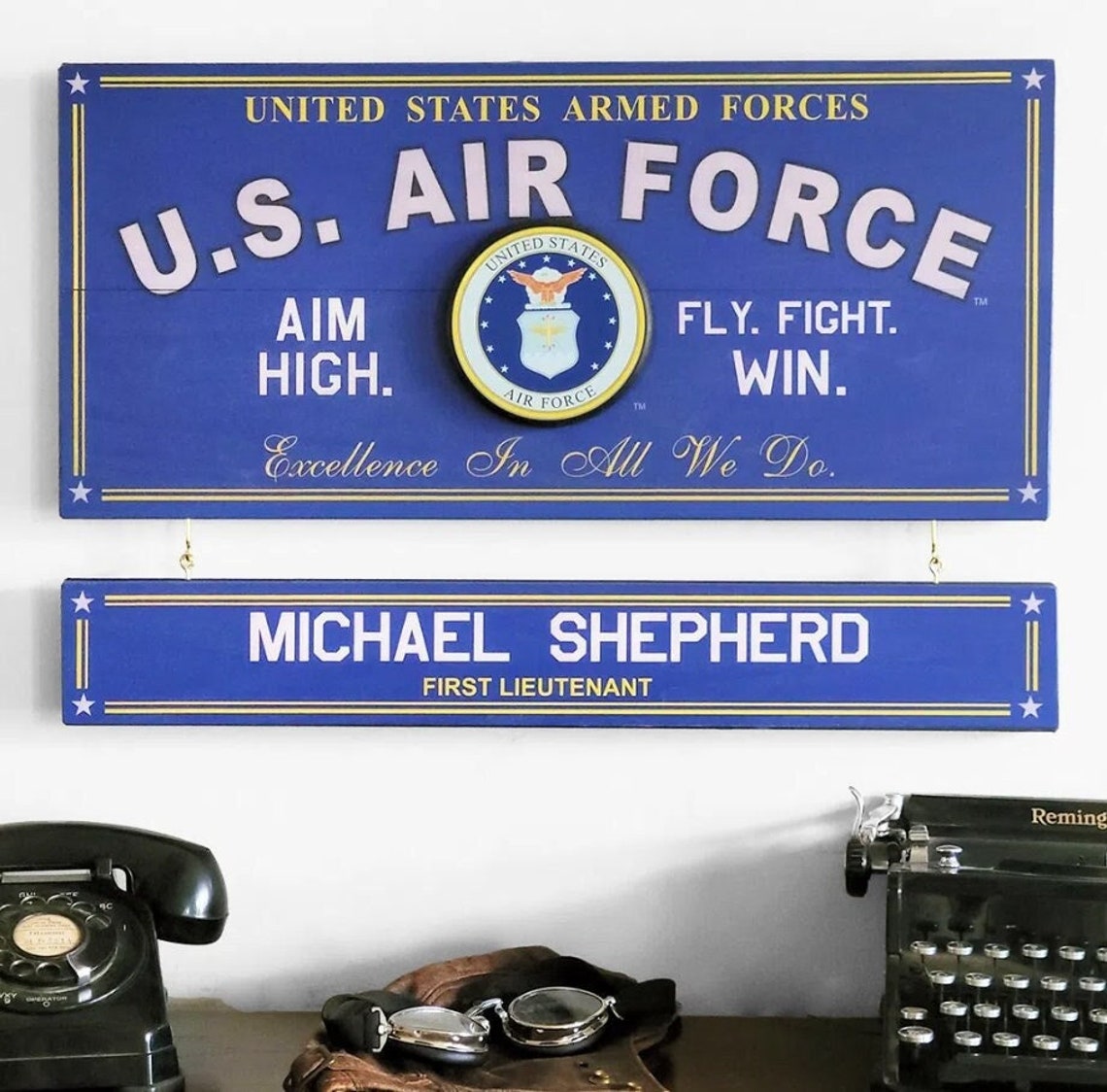 U.S. Air Force Wood Sign With Personalized Nameboard - Etsy