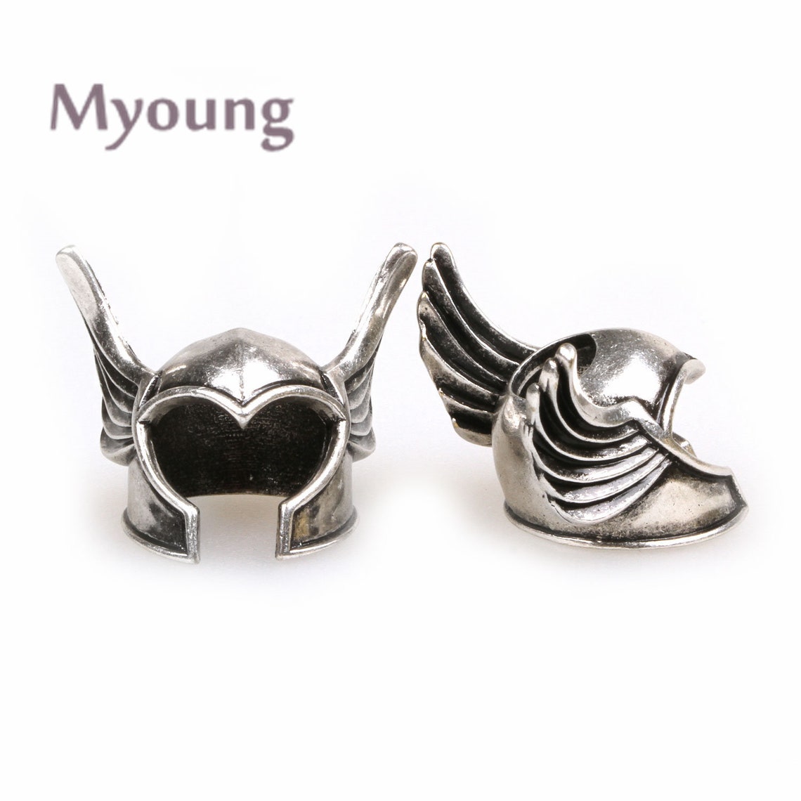 3pcs Angel Wings Helmet Beads Antique Brass Warrior Helmet - Etsy