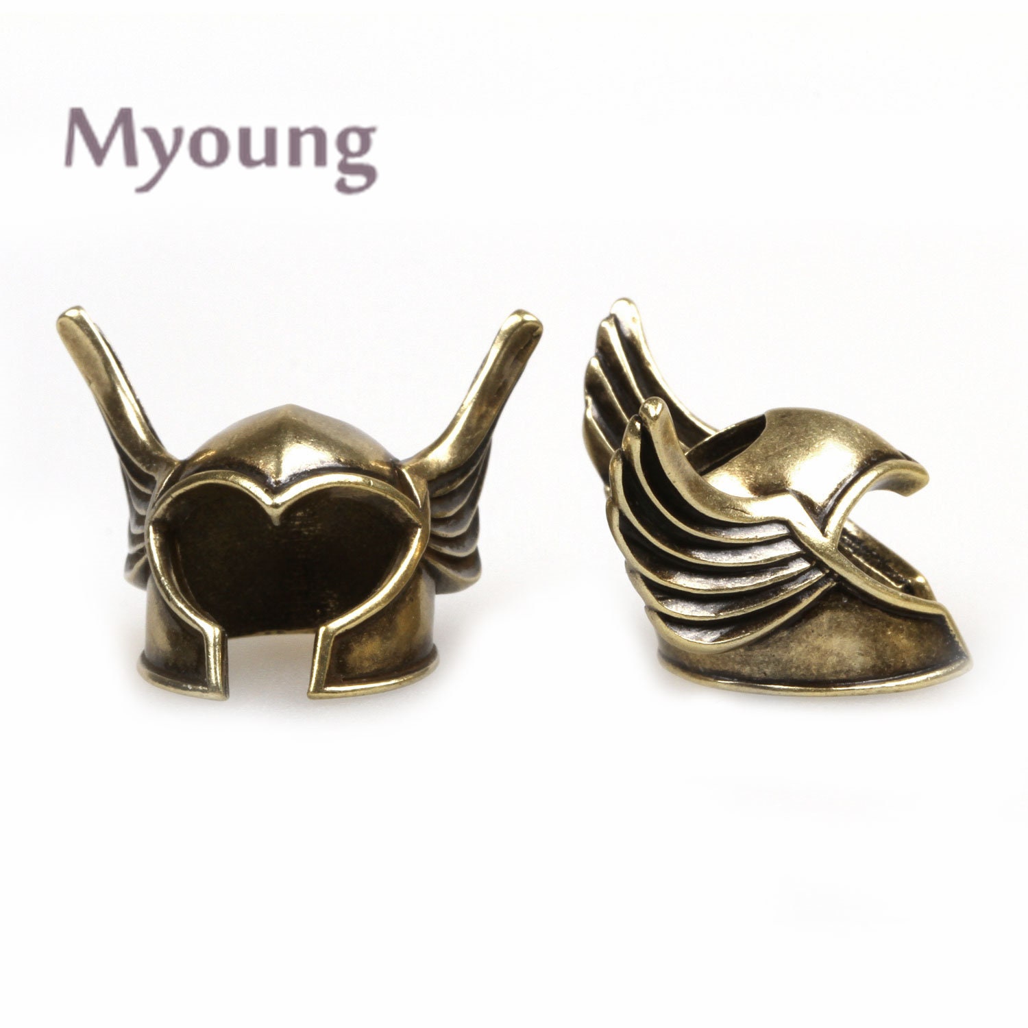 3pcs Angel Wings Helmet Beads Antique Brass Warrior Helmet - Etsy