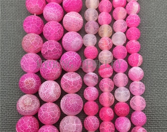 Fuchsia Fire Agate Beads Fuchsia Statement Beads Red Colored Gemstones ...