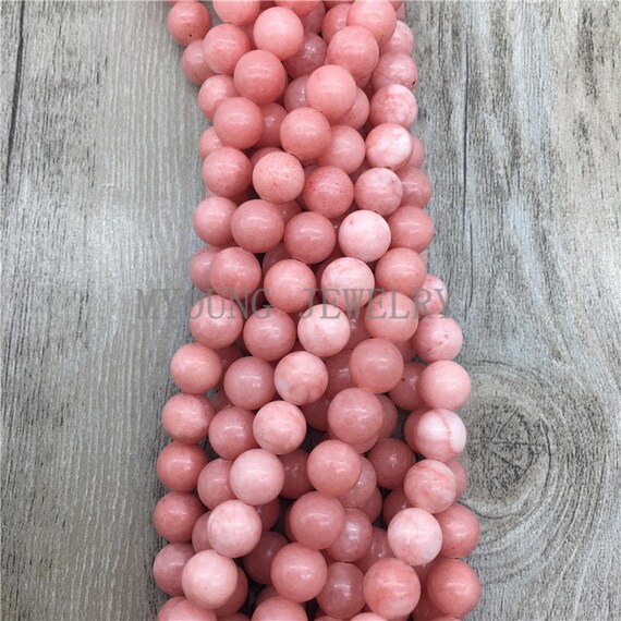 15.5 Strand Polished Pink Malaysian Jade BeadsRound | Etsy