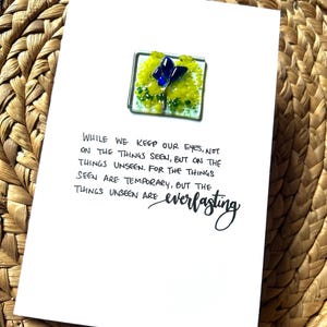 Blank Greeting Card Hand-lettered With Glass Fused Art - Etsy