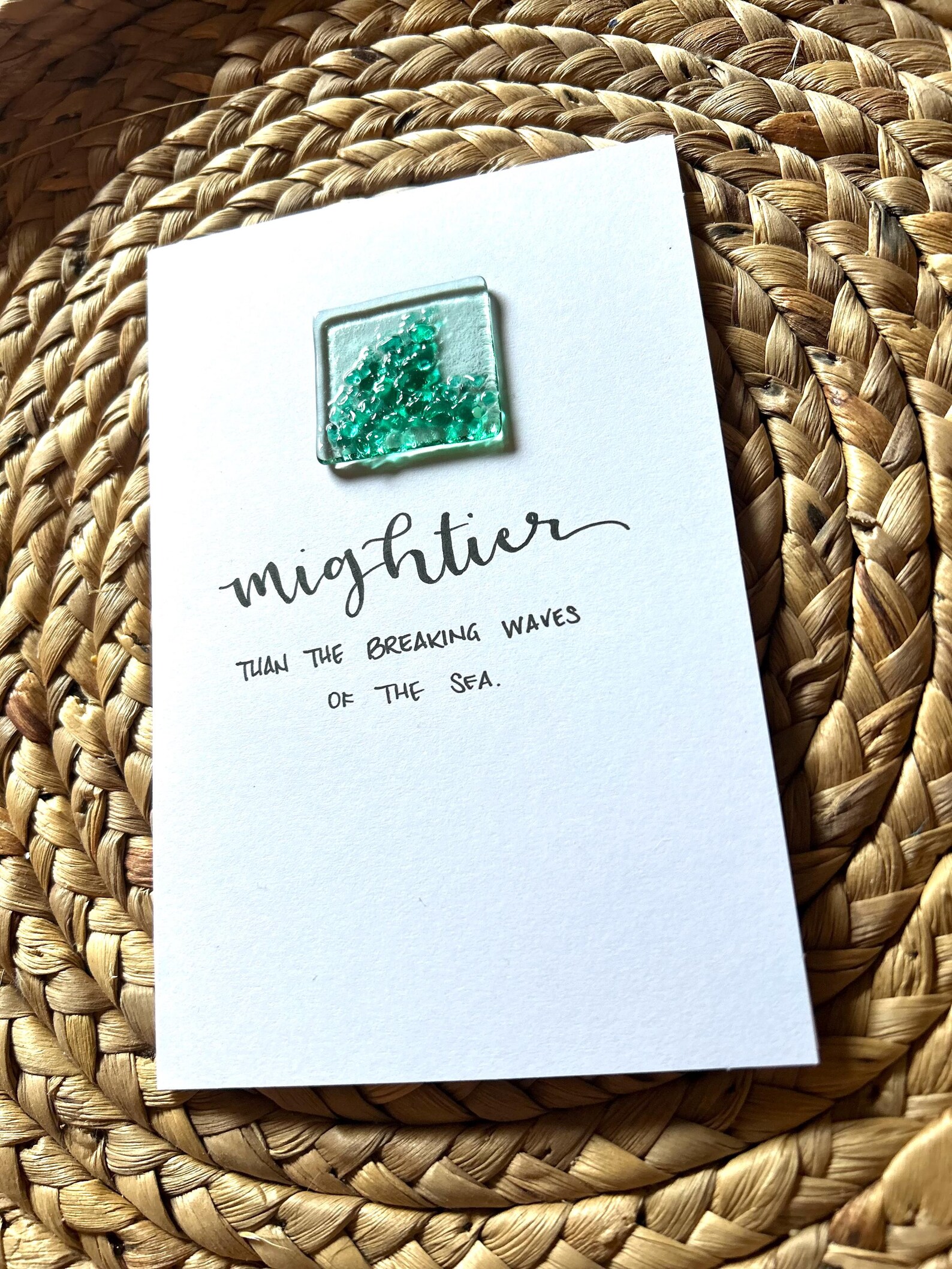 Blank Greeting Card Hand-lettered With Glass Fused Art - Etsy