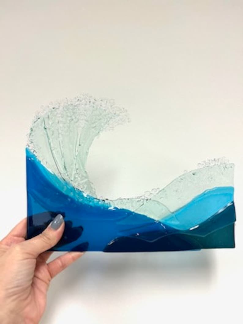 Fused Glass Beach Wave Glass Art - Etsy