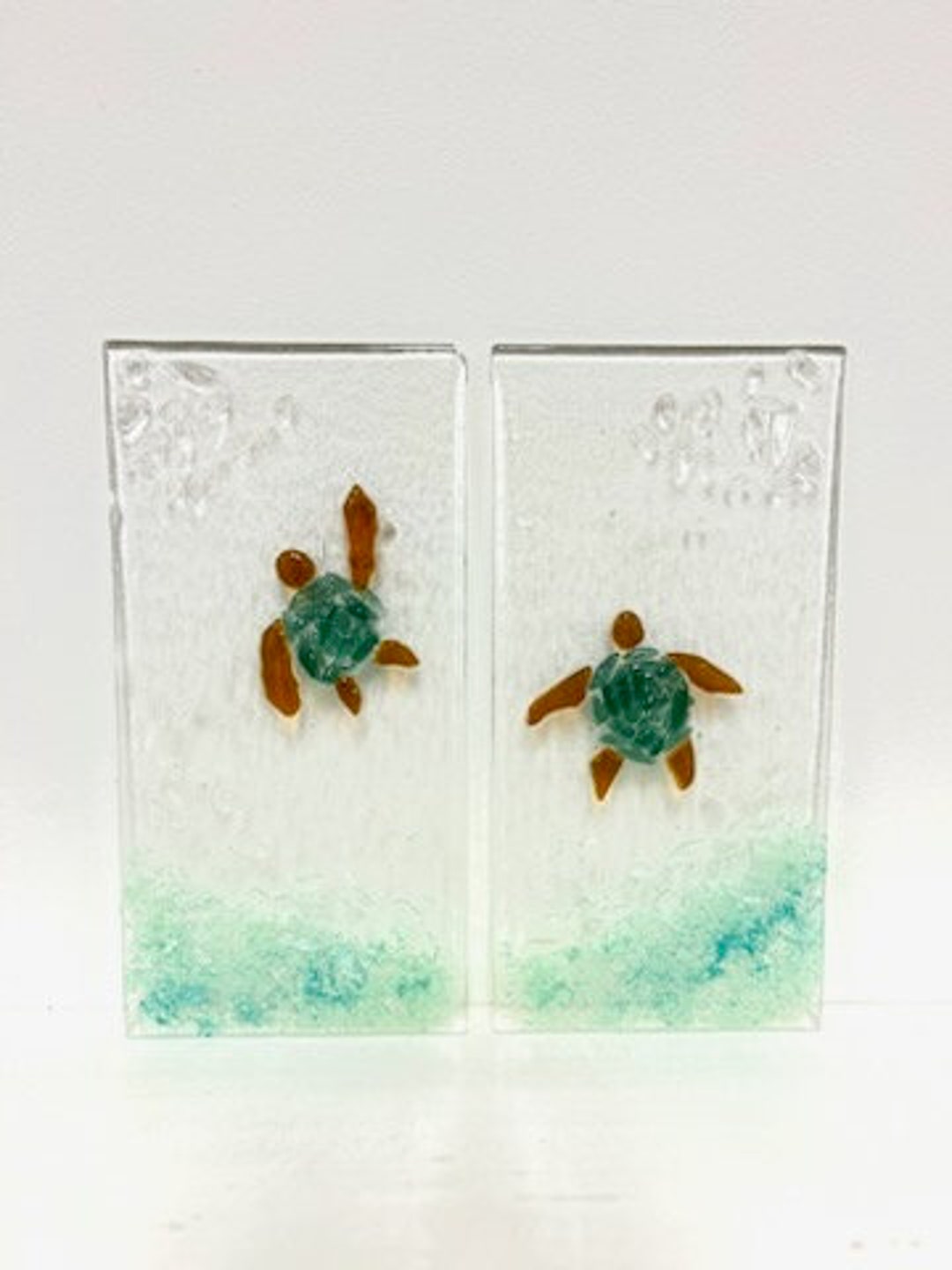 Fused Glass Sea Turtles Glass Art Panels - Etsy