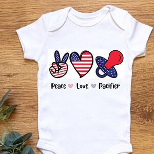 Peace Love Pacifier SVG PNG, Svg Cut Files for Cricut, Baby Svg, 4th ...