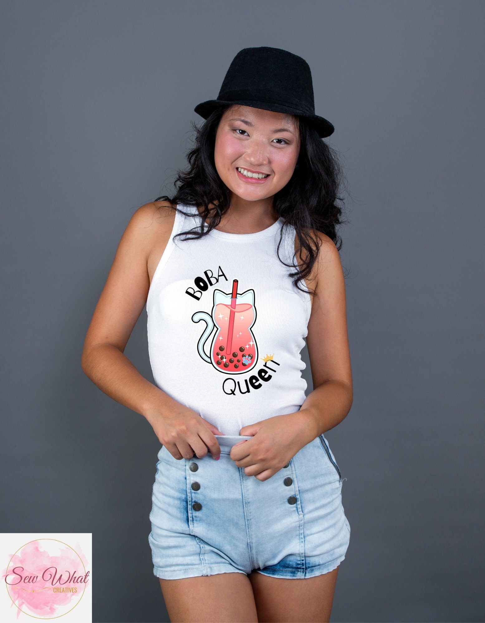 Boba Queen SVG PNG Cute Cat Boba Drink Kawaii Digital Shirt Art - Etsy