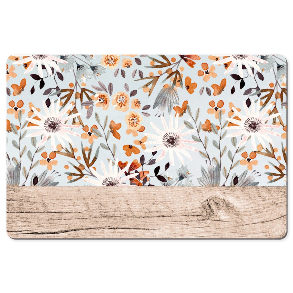 Floral and Faux Wood Desk Mats Large Mouse Pad Desk Decor - Etsy