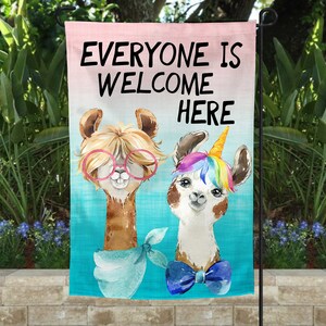Pride Flag Everyone is Welcome Here Garden Flag Pride - Etsy