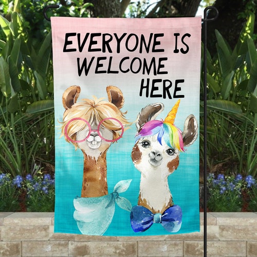 Pride Flag Everyone is Welcome Here Garden Flag Pride - Etsy