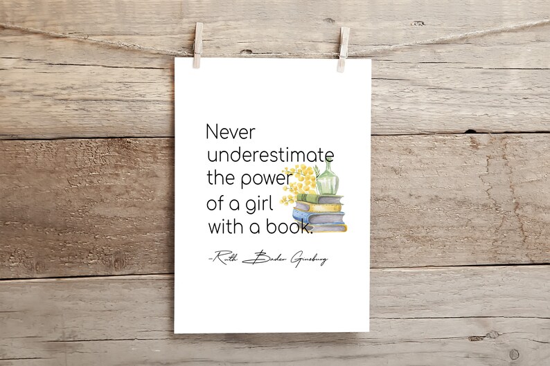 Never Underestimate the Power of A Girl With A Book Ruth - Etsy