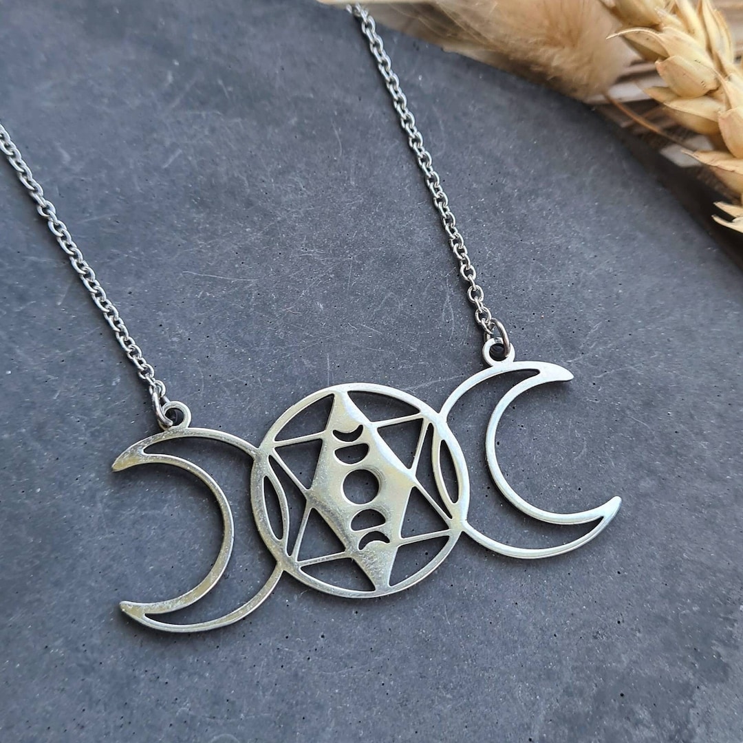 Moon Necklace, Moon Phase Necklace, Bohemian Necklace, Handmade ...