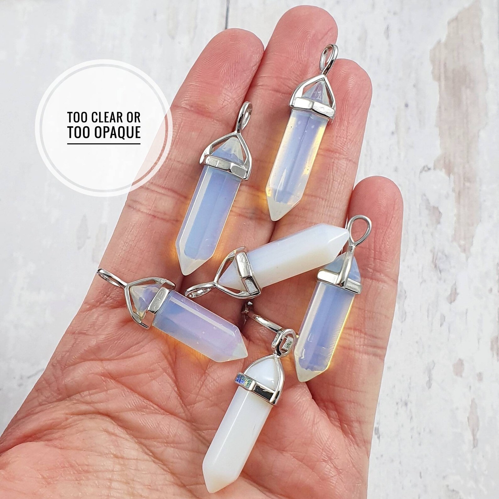 Imperfect Crystal Point Necklace, Quartz Amethyst Opalite - Etsy