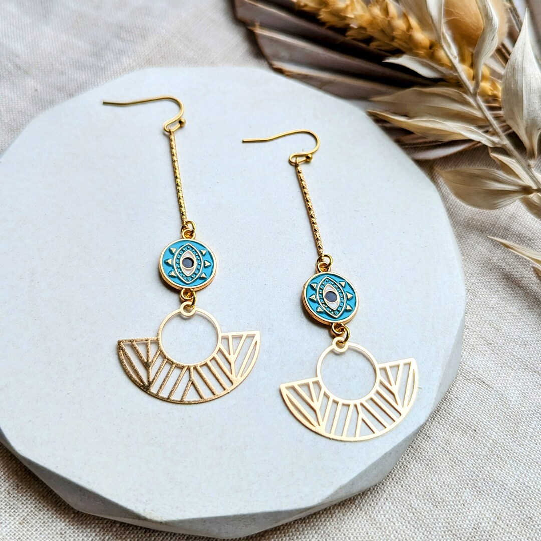 Evil Eye Earrings, Egyptian Earrings, Ward off Evil, Lucky Jewellery ...