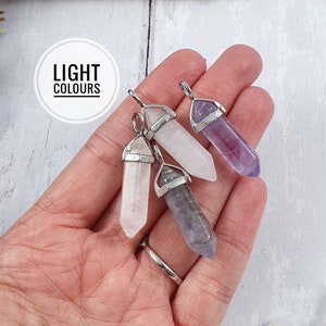 SALE IMPERFECT Crystal Necklace, Quartz Crystal Necklace, Amethyst ...