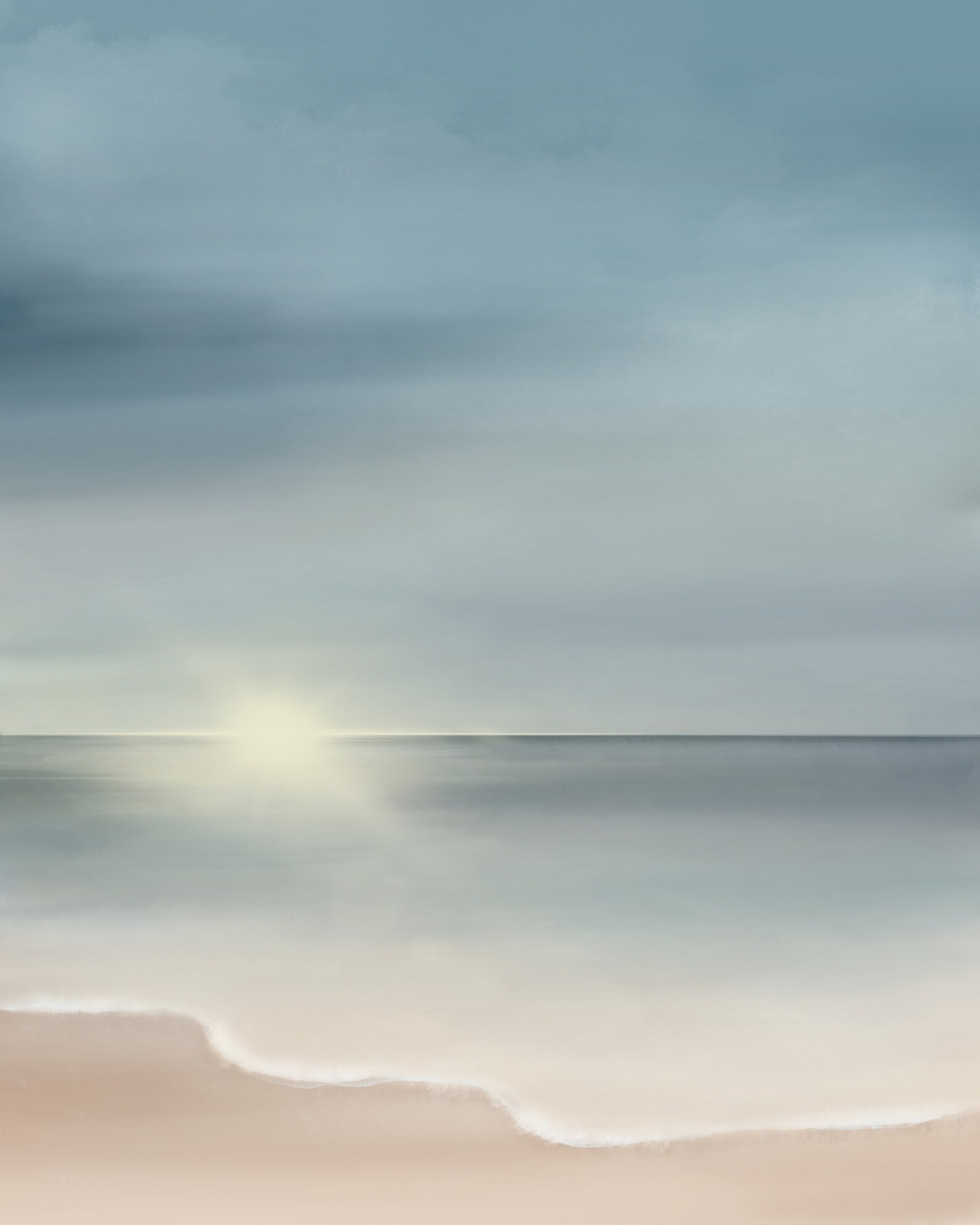 Soft Muted Beach Scene Watercolor Digital Download Coastal - Etsy