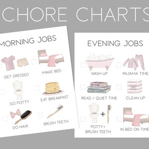Kids Morning and Evening Chore Chart, Kids Chore Chart, Simple ...