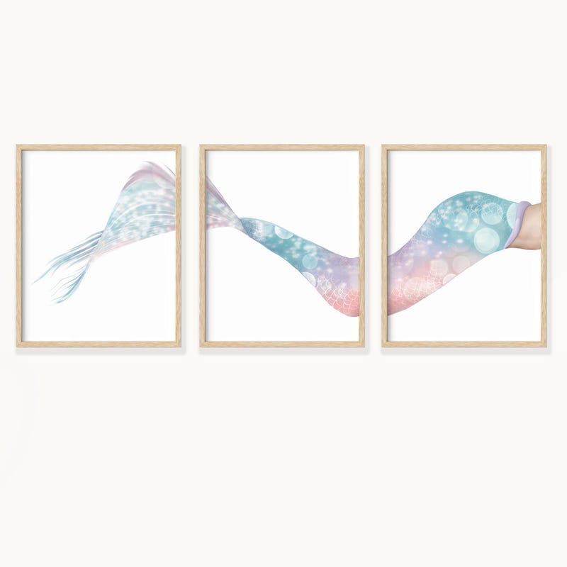 Modern Mermaid Art - Etsy