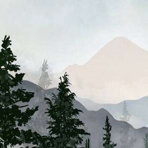 Woodland Forrest Mountain Watercolor Nursery Print Set, Forest Nursery ...