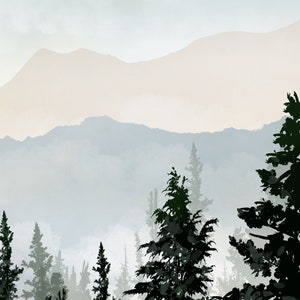 Woodland Forrest Mountain Watercolor Nursery Print Set, Forest Nursery ...