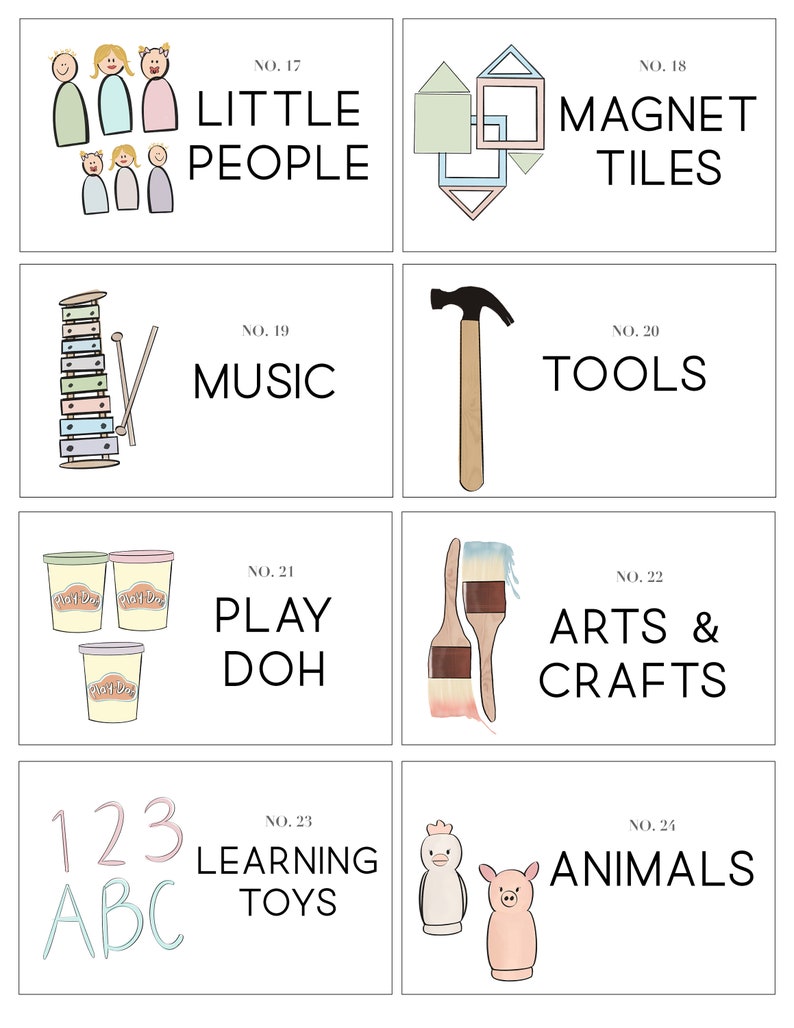 Kids Toy Room Organization Labels Storage Picture Printables - Etsy