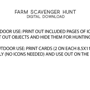 Printable Farm Scavenger Hunt for Kids, Farm Birthday Party Game, Farm ...
